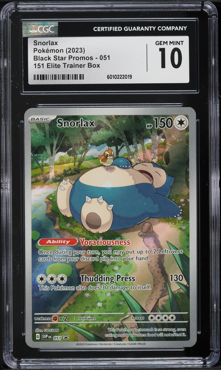 2023 Pokemon SV 151 Black Star Promo Elite Trainer Box Snorlax #51 CGC 10 GEM on Fanatics Collect