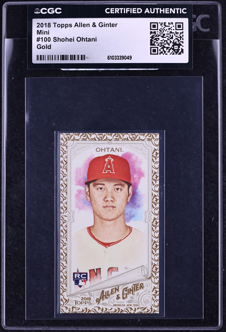 2018 Topps Allen & Ginter Mini Gold Shohei Ohtani ROOKIE #100 CGC AUTH ...