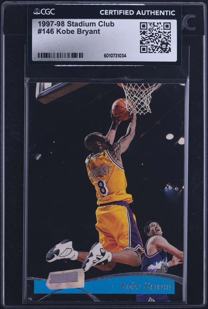 1997 Stadium Club Basketball Kobe Bryant #146 CGC AUTH on Fanatics Collect