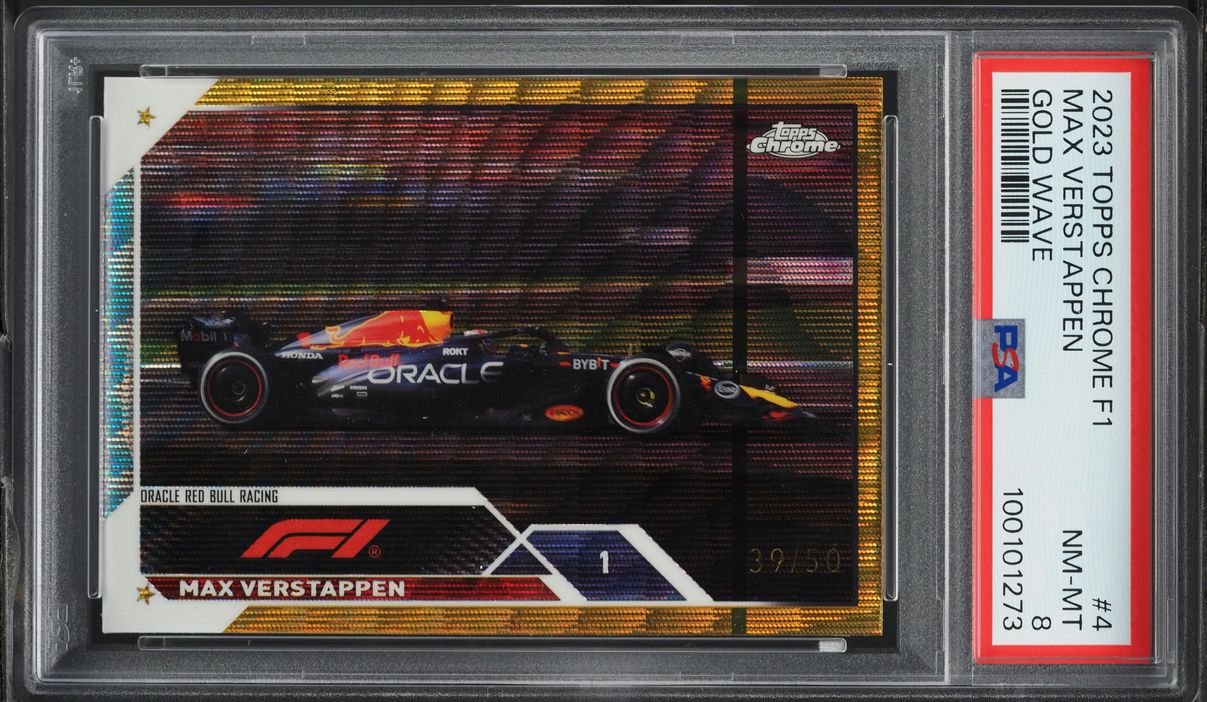 2023 Topps Chrome Formula 1 F1 Gold Wave Max Verstappen /50 #4 PSA 8 NM ...