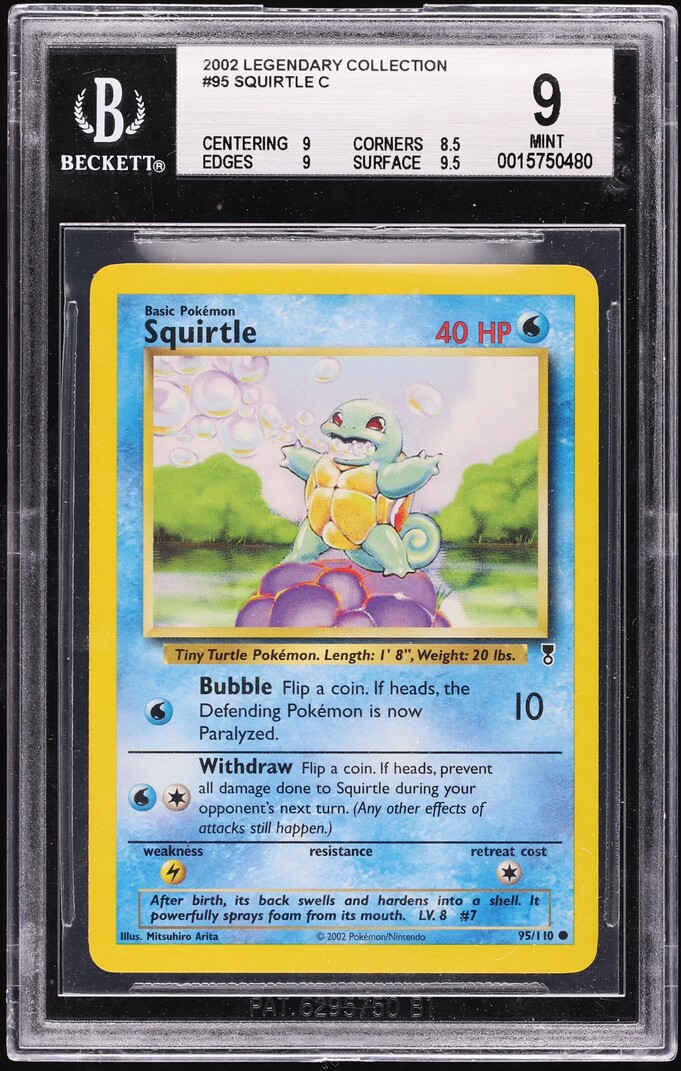 2002 Pokemon Legendary Collection Squirtle #95 BGS 9 MINT on Fanatics ...