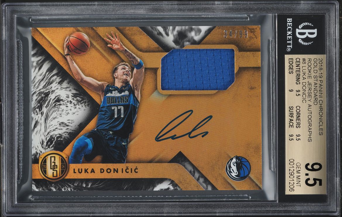 2018 Panini Chronicles Gold Standard Luka Doncic ROOKIE PATCH AUTO /99 ...
