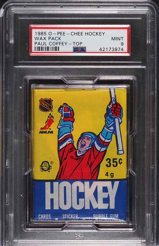 1985 O-Pee-Chee Hockey Wax Pack Paul Coffey TOP PSA 9 MINT on Fanatics Collect