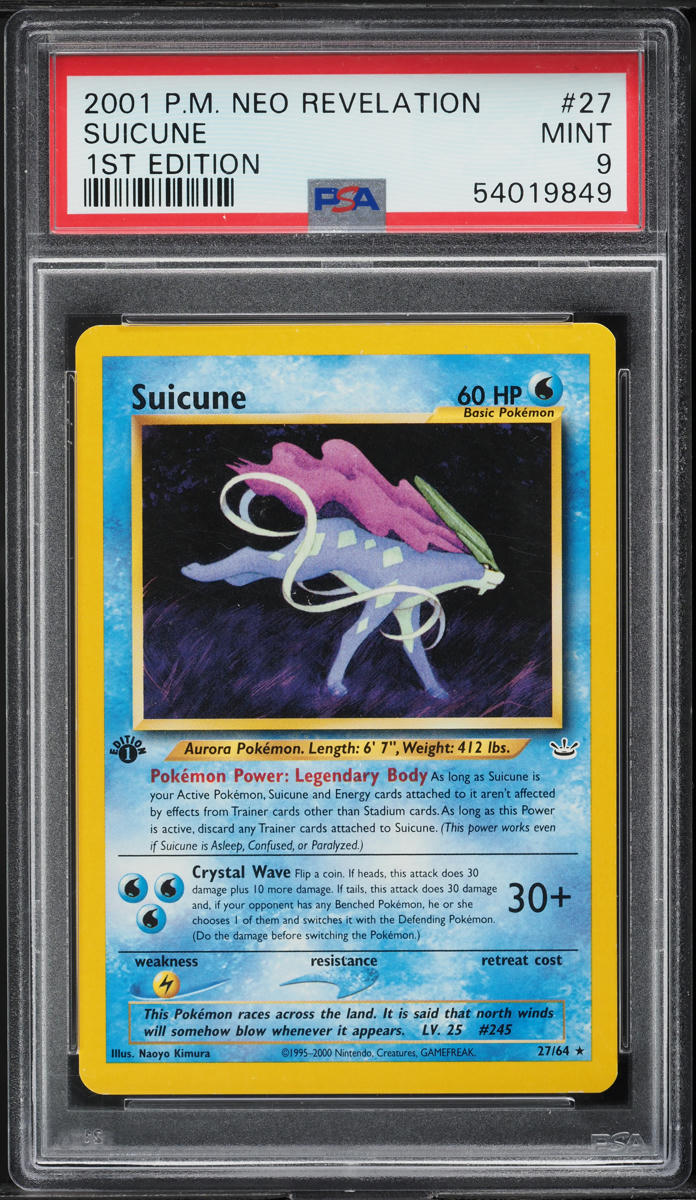 2001 Pokemon Neo Revelation 1st Edition Suicune #27 PSA 9 MINT on Fanatics Collect