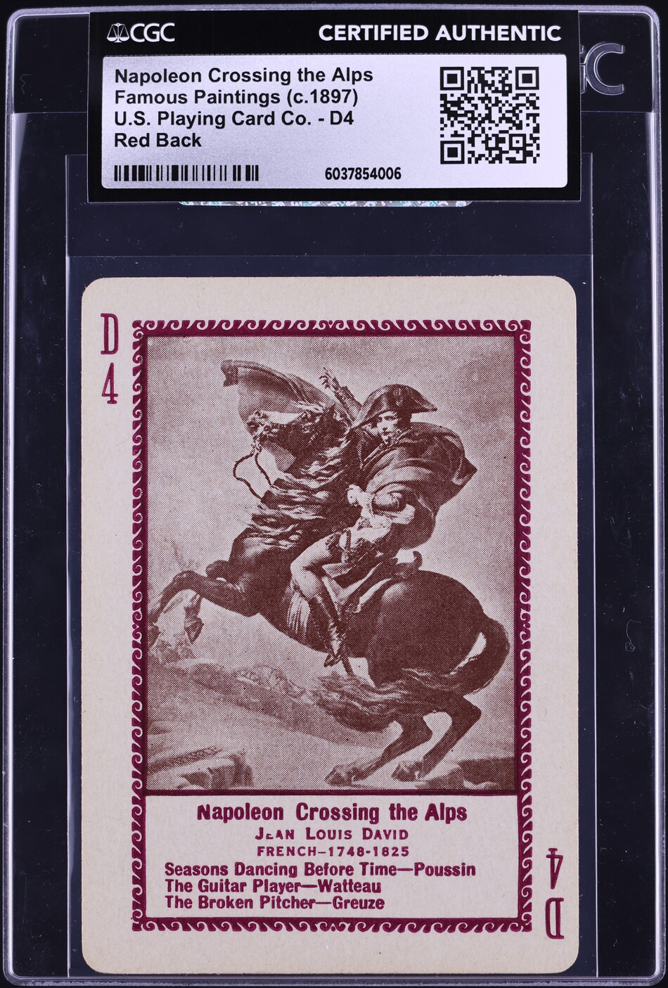 1897 U.S. Playing Card Co. Famous Paintings Napoleon Crossing The Alps ...