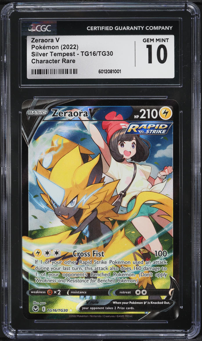2022 Pokemon SWSH Silver Tempest Character Rare Zeraora V #TG16 CGC 10 ...