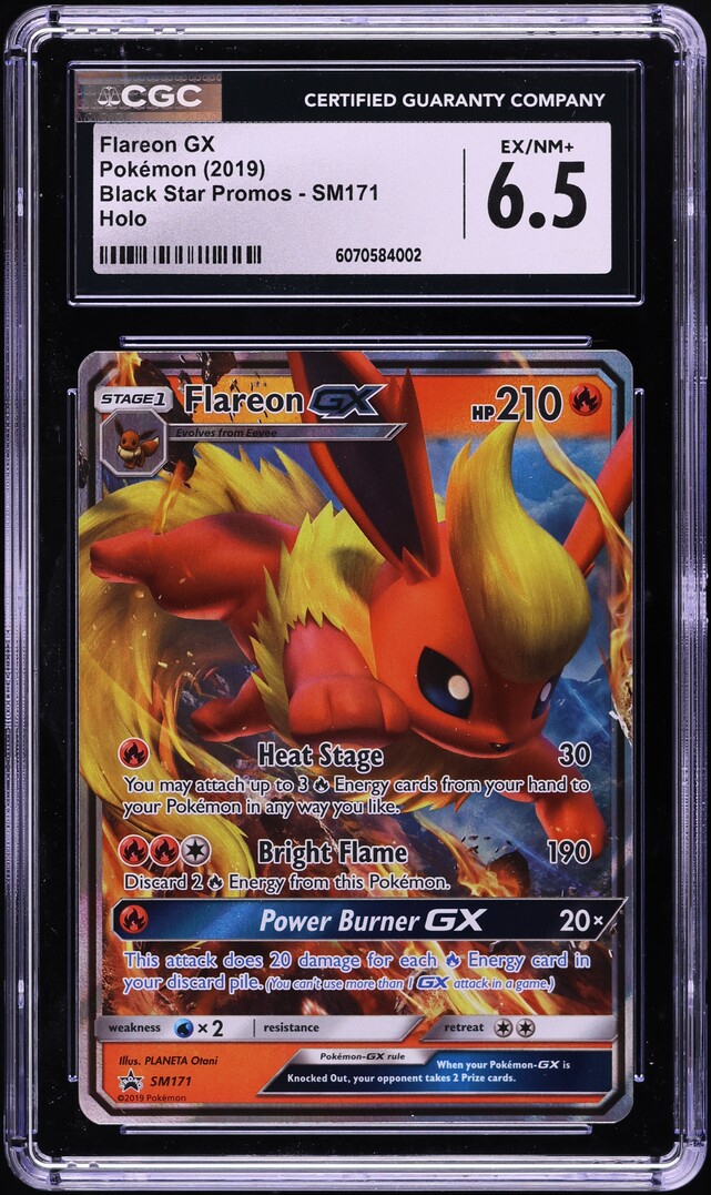 2019 Pokemon SM Black Star Promos Holo Flareon GX #SM171 CGC 6.5 EXMT+ ...