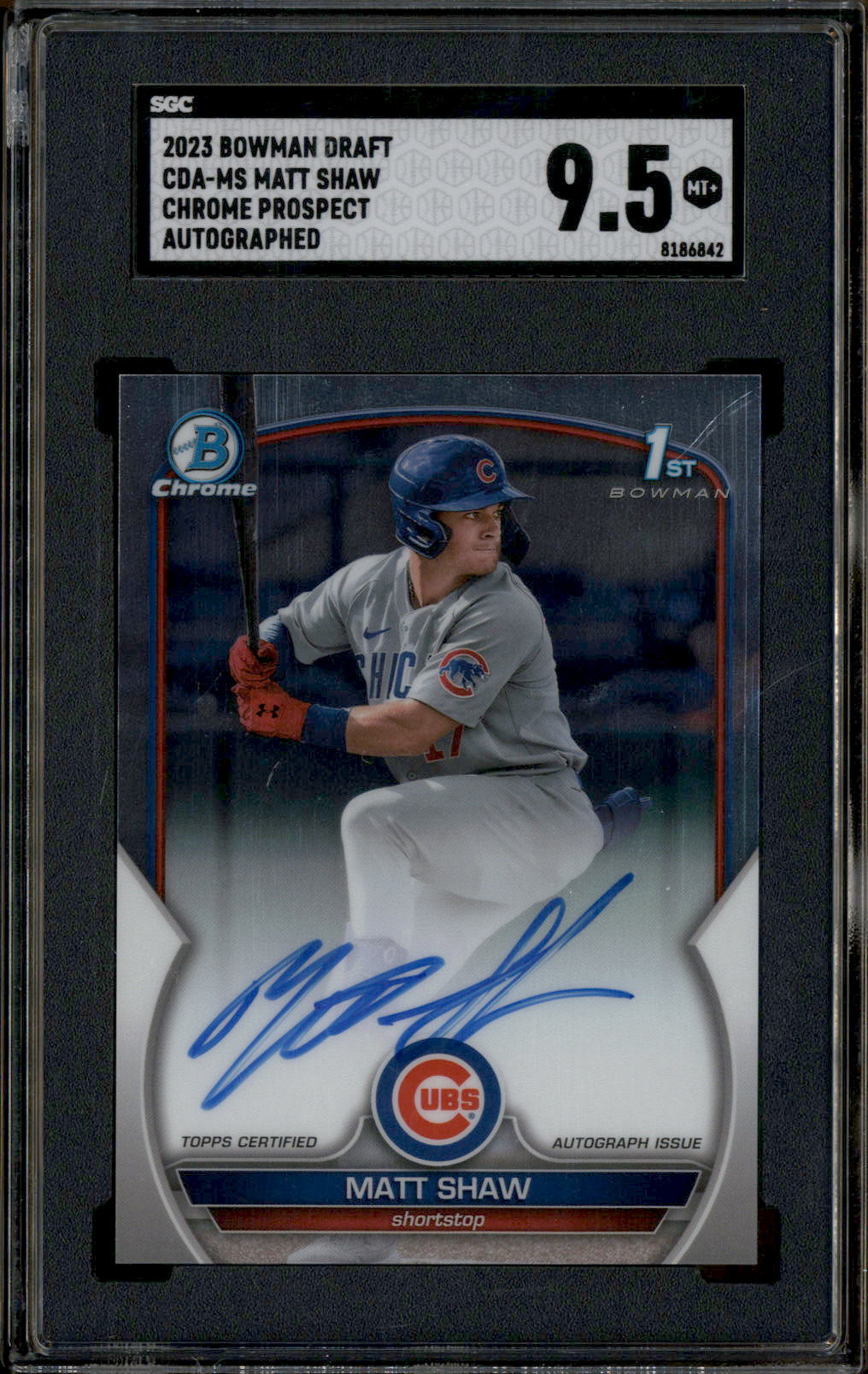 2023 Bowman Chrome Rookie Autograph Matt Shaw RC Auto SGC 9.5 on ...