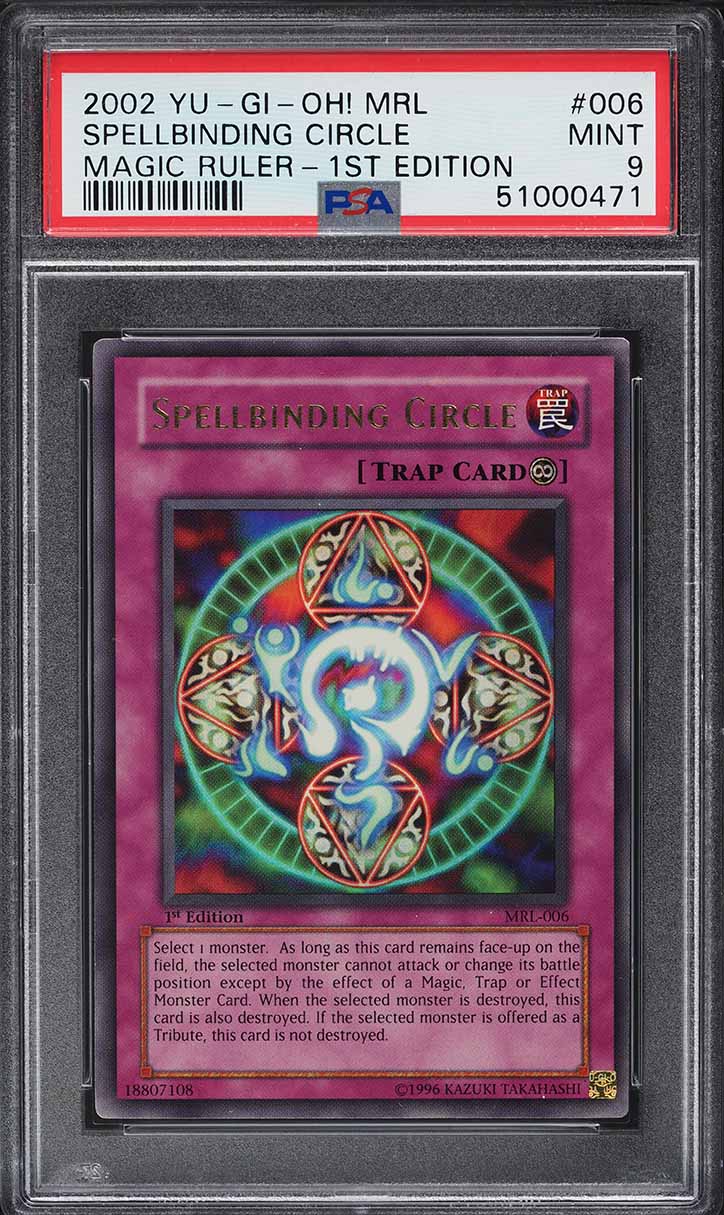 2002 Yu-Gi-Oh! Magic Ruler 1st Edition Spellbinding Circle #MRL-006 PSA ...