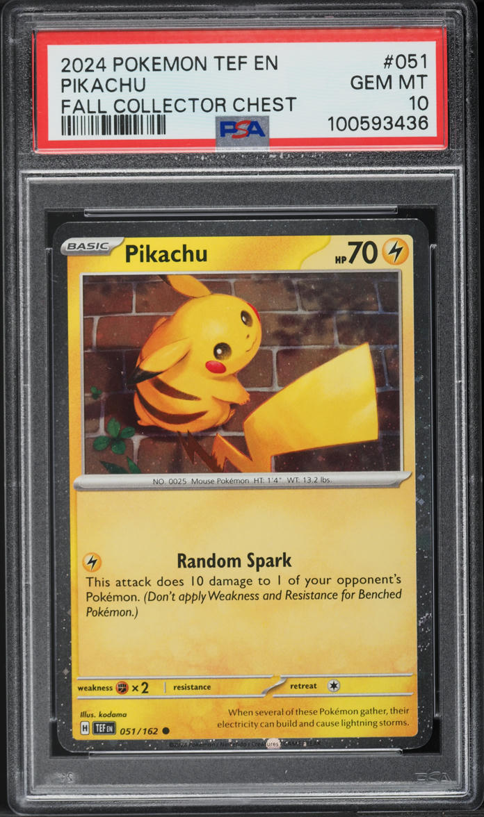 2024 Pokemon SV Temporal Forces Fall Collector Chest Pikachu #51 PSA 10 ...