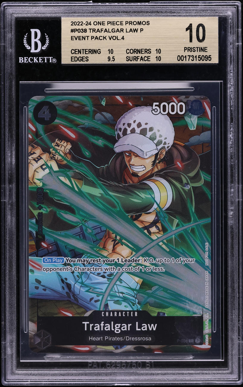 2022 One Piece Promos Event Pack Vol. 4 Trafalgar Law #P-038 BGS 10 ...