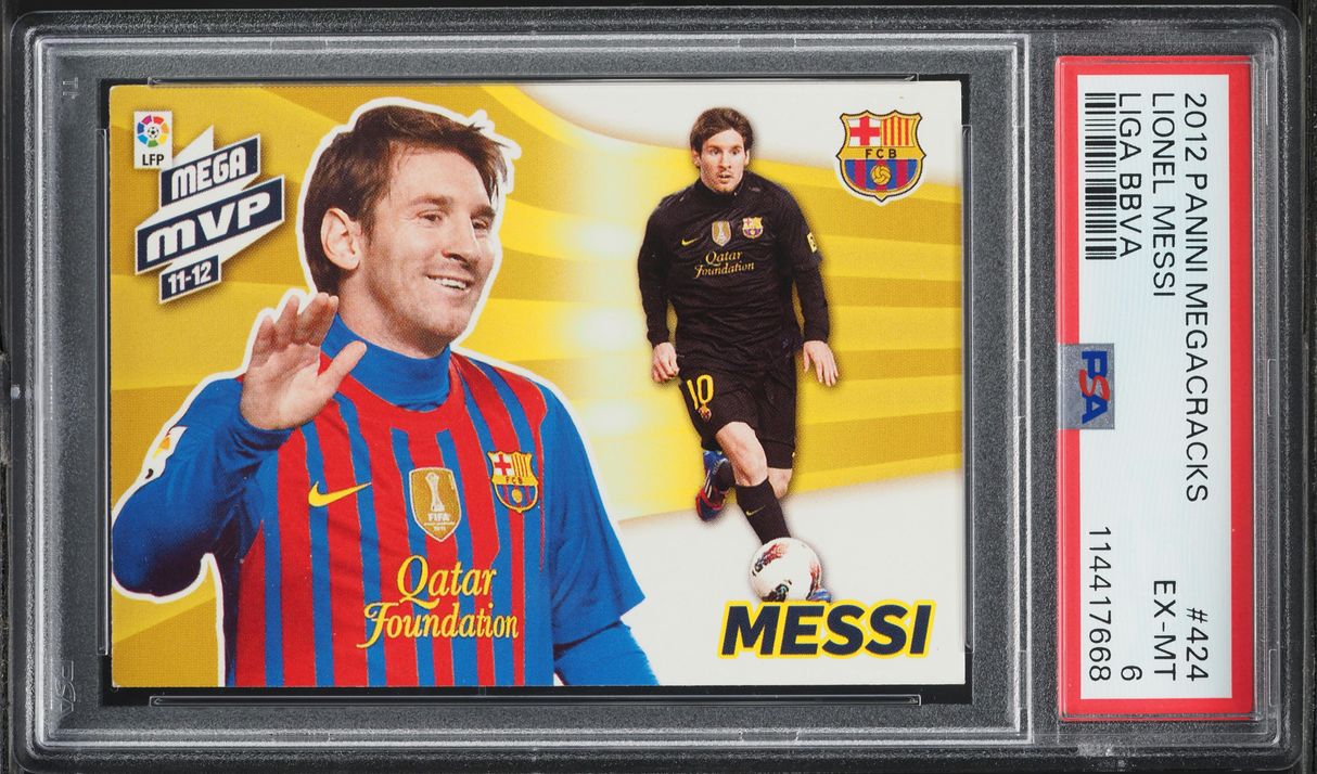2012 Panini Mega Cracks Liga BBVA Lionel Messi #424 PSA 6 EXMT on ...