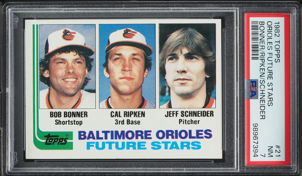 1982 Topps Cal Ripken Jr. ROOKIE #21 PSA 7 NRMT on Fanatics Collect