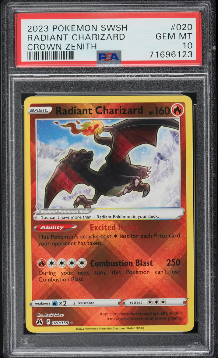 2023 Pokemon Sword & Shield Crown Zenith Radiant Charizard #20 PSA 10 GEM MINT on Fanatics Collect