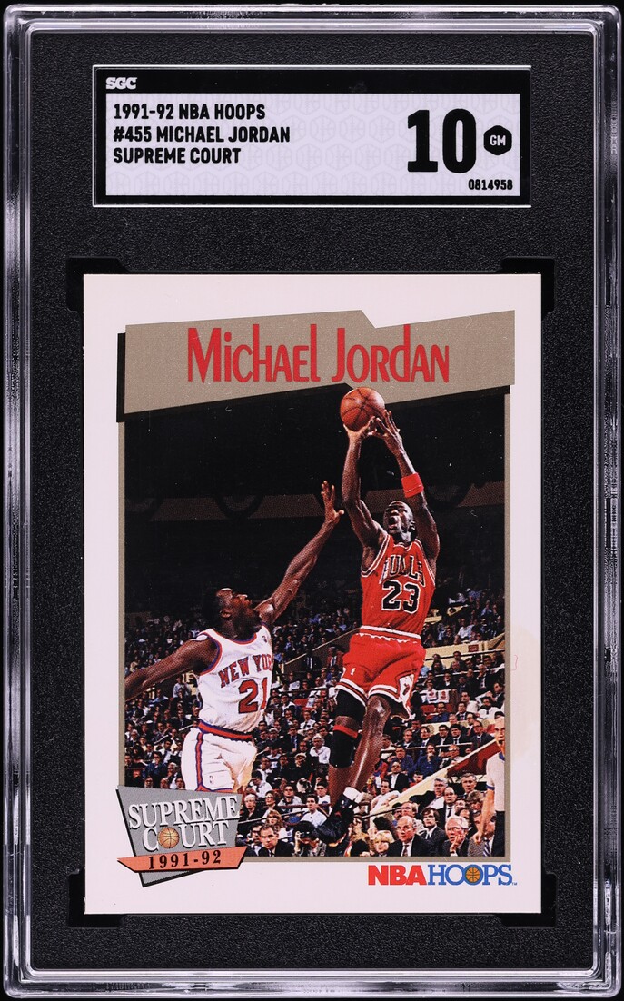 1991 Hoops Supreme Court Michael Jordan #455 SGC 10 GEM MINT on ...