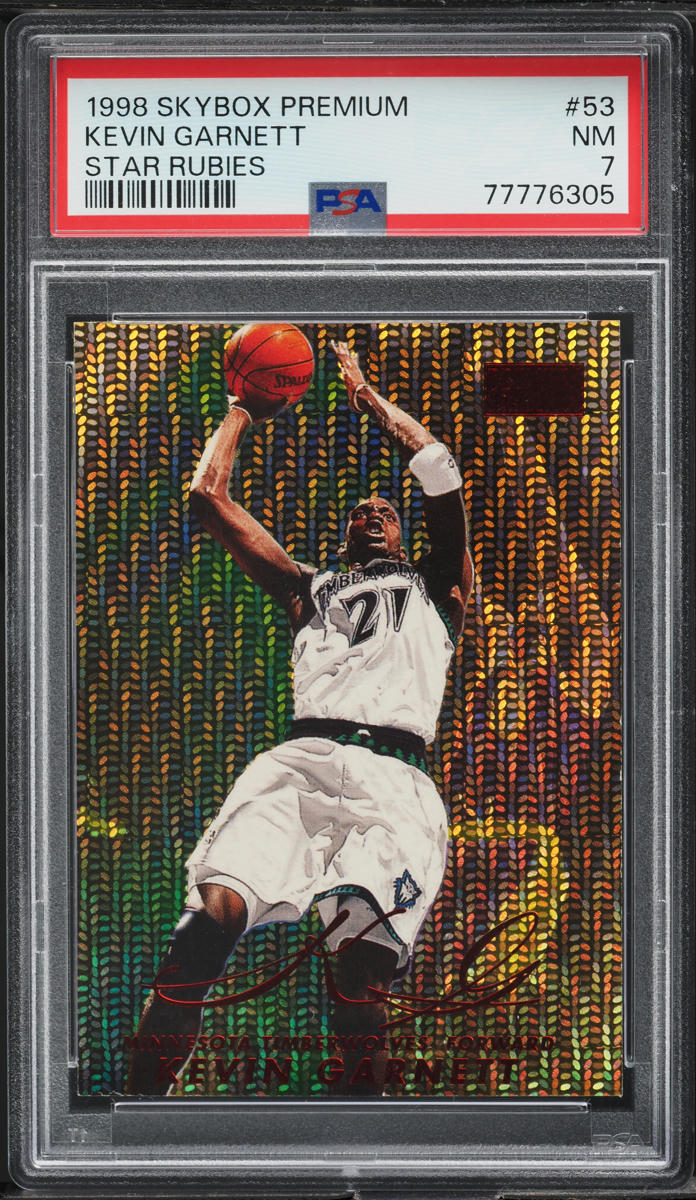 1998 Skybox Premium Star Rubies Kevin Garnett /50 #53 PSA 7 NRMT on ...
