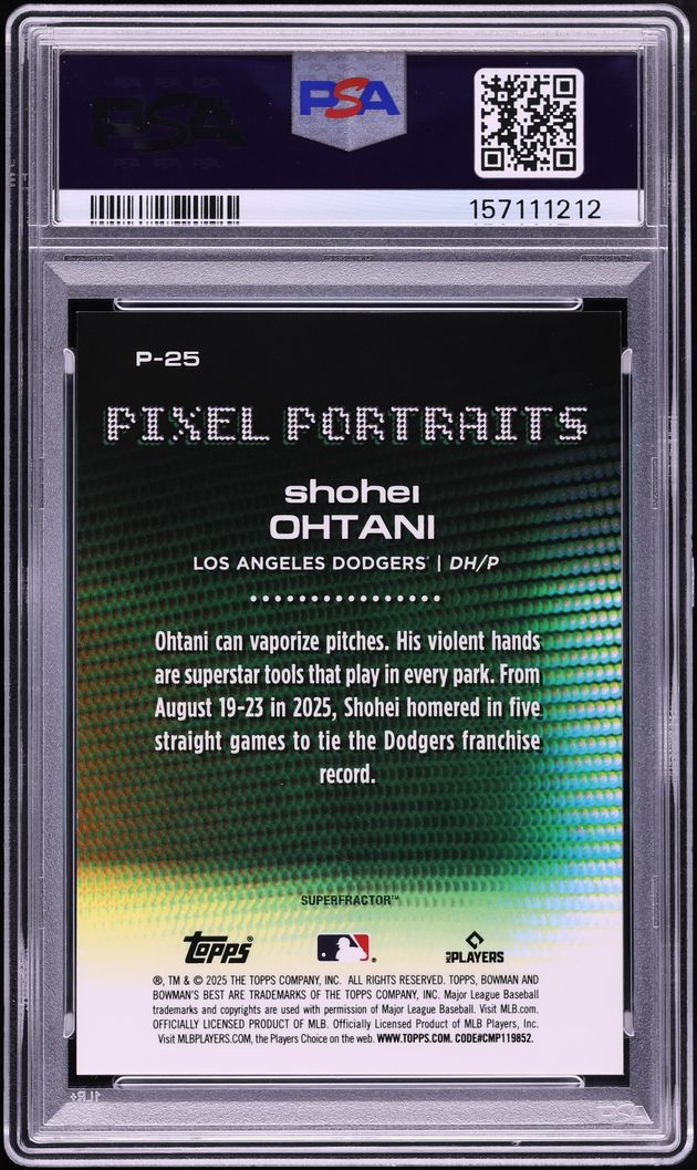 2025 Bowman's Best Pixel Portraits Superfractor Shohei Ohtani 1/1 #P-25 ...