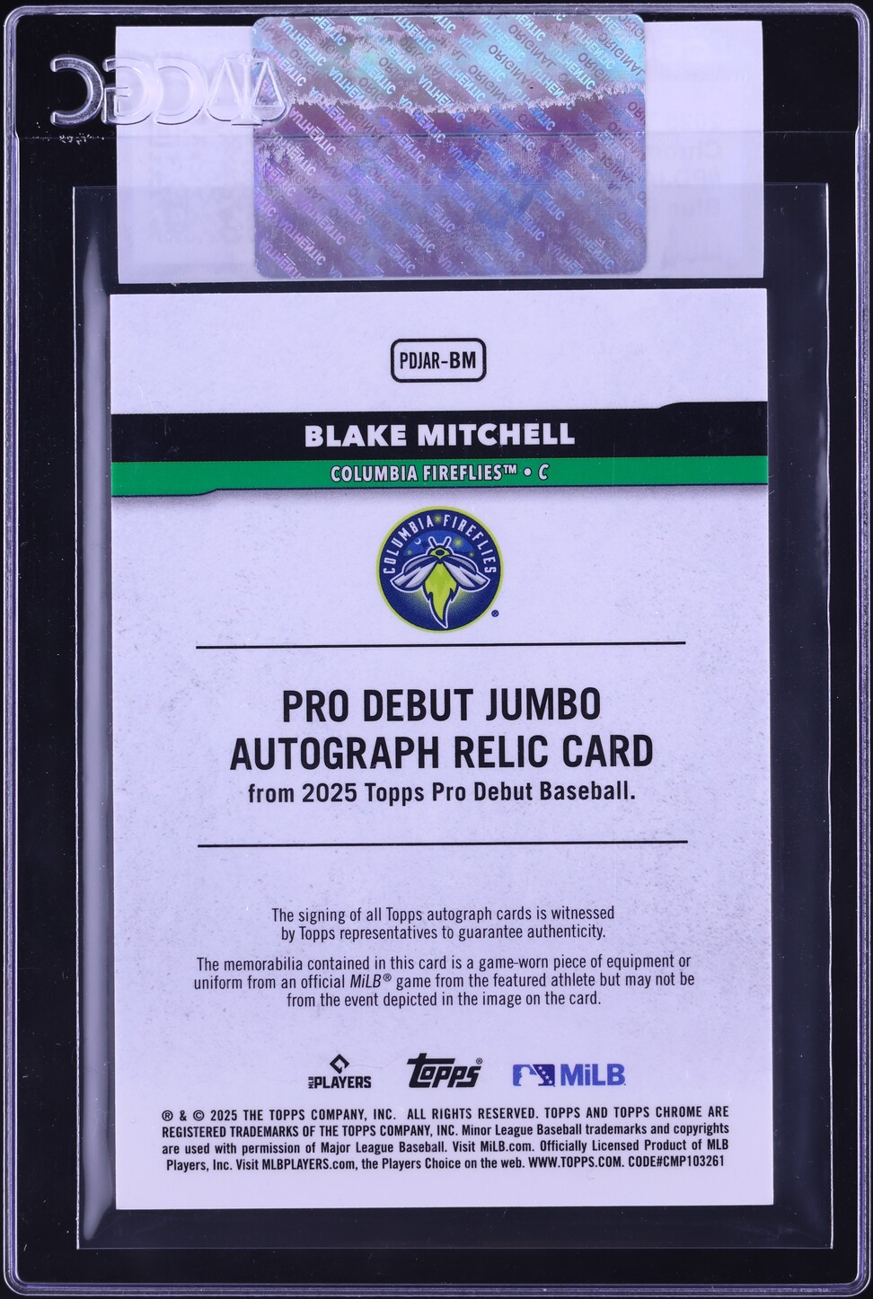 2025 Topps Chrome Pro Debut Jumbo Blue Ref. Blake Mitchell PROSPECT ...