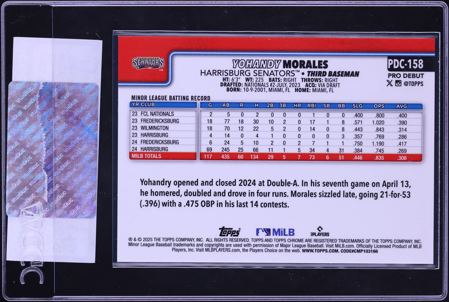 2025 Topps Chrome Pro Debut Gold Mini-Diamond Refractor Yohandy Morales ...