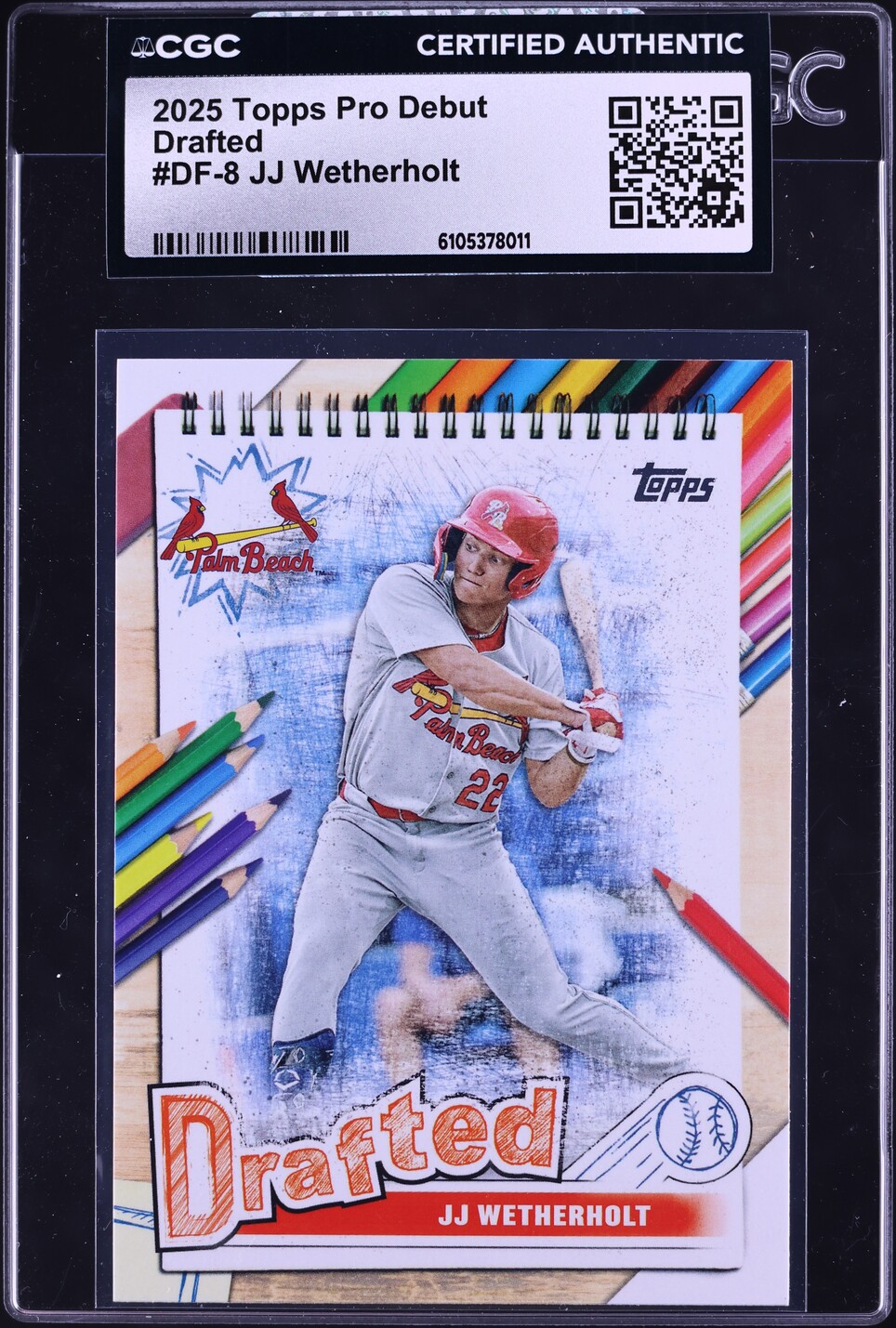 2025 Topps Pro Debut Drafted JJ Wetherholt PROSPECT #DF-8 CGC AUTH on ...