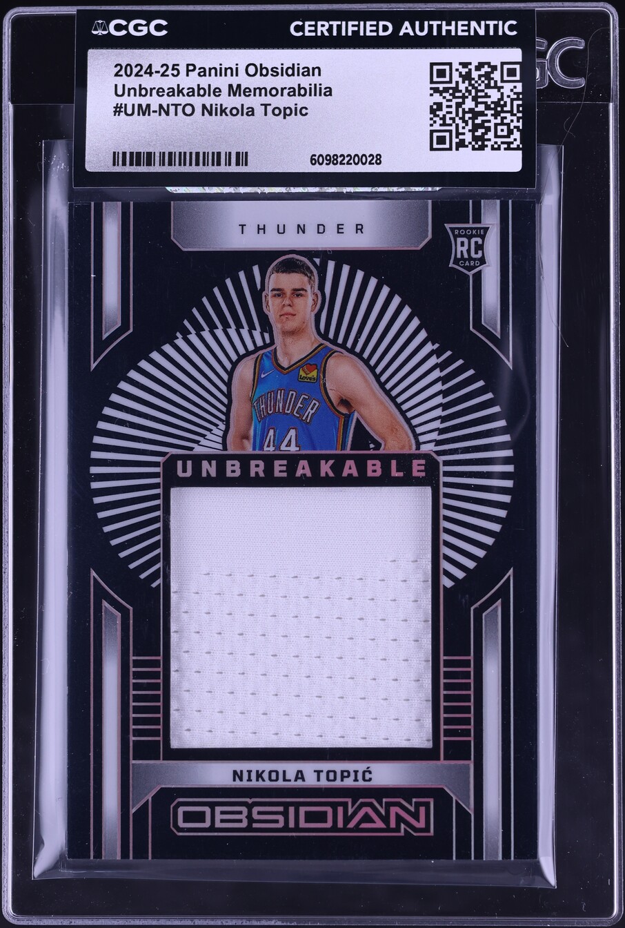 2024 Panini Obsidian Unbreakable Memorabilia Nikola Topic ROOKIE PATCH ...