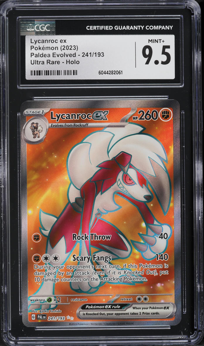 2023 Pokemon SV Paldea Evolved Full Art Lycanroc ex #241 CGC 9.5 MINT+ ...