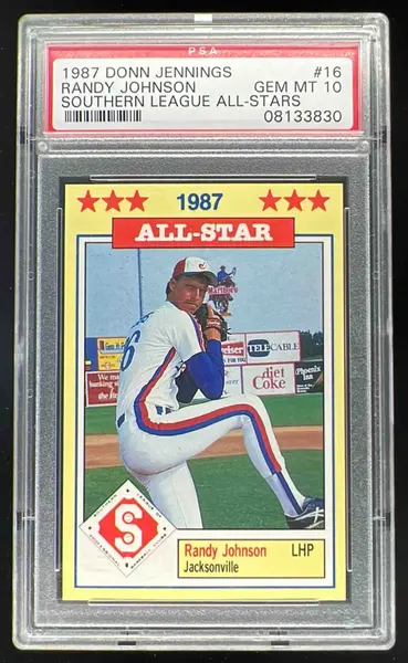 1987 Donn Jennings Southern League All Stars #16 Randy Johnson PSA 10 ...
