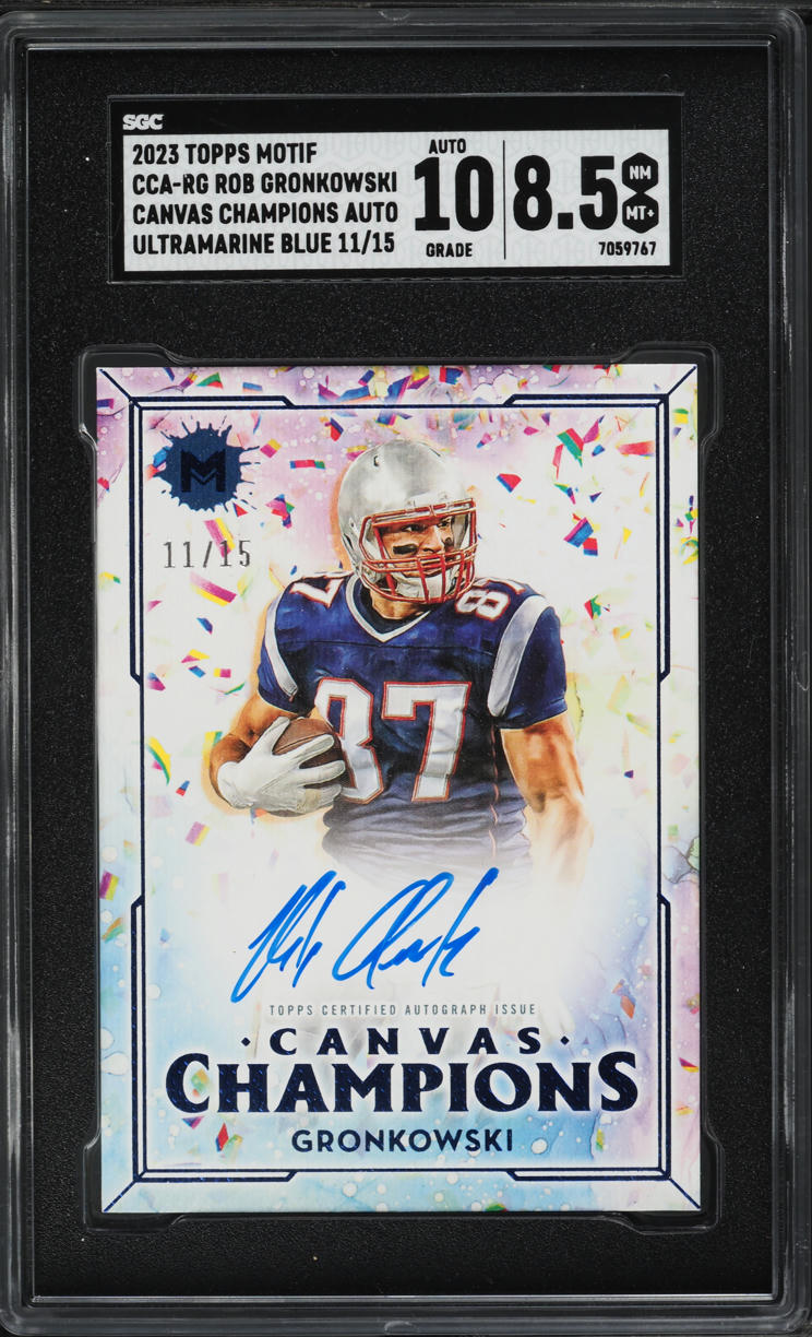 2023 Topps Motif Canvas Champs Ultramarine Blue Rob Gronkowski AUTO /15 ...