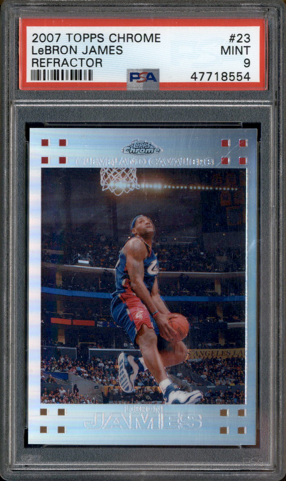 2007 Topps Chrome Refractor #23 Lebron James /999 PSA 9 on Fanatics Collect