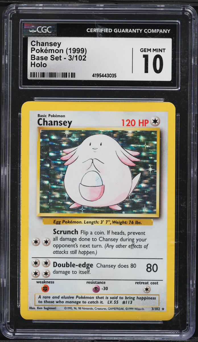 1999 Pokemon Base Set Holo Chansey #3 CGC 10 GEM MINT on Fanatics Collect