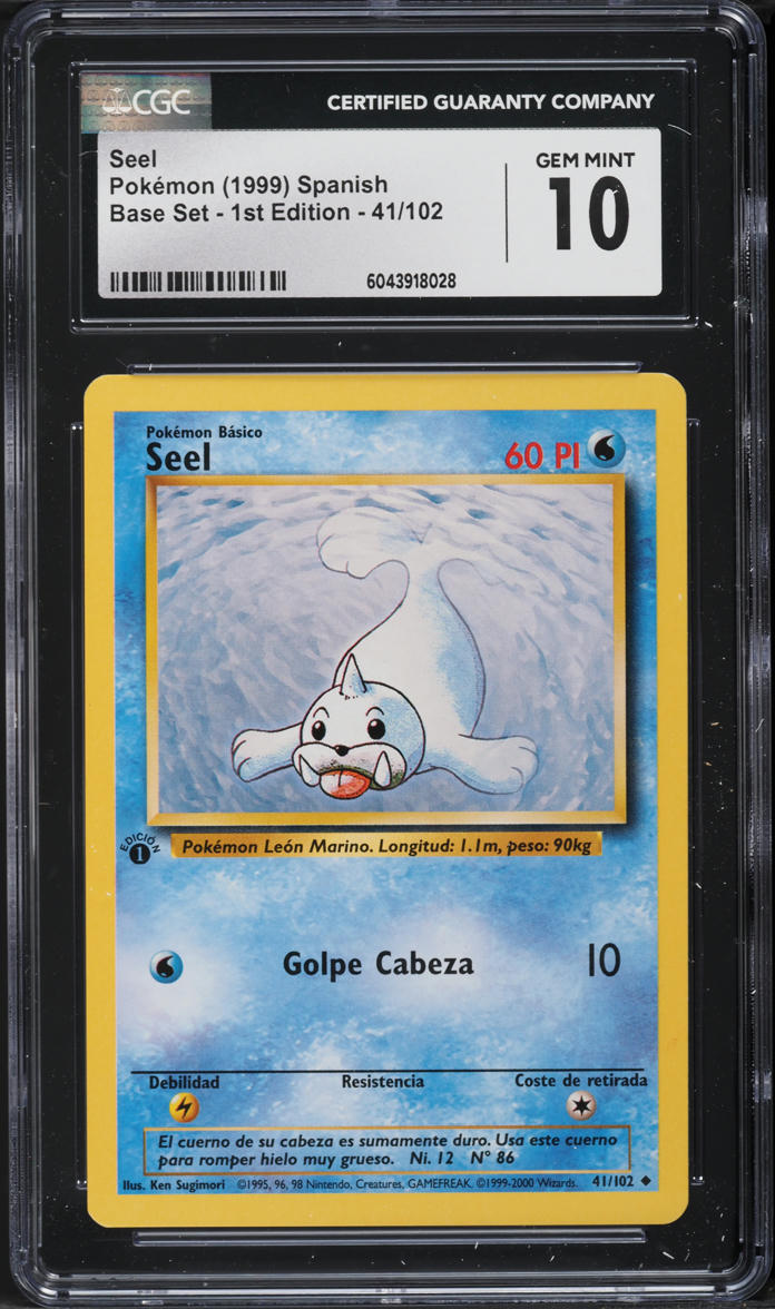 1999 Pokemon Spanish Base Set 1st Edition Seel #41 CGC 10 GEM MINT on Fanatics Collect