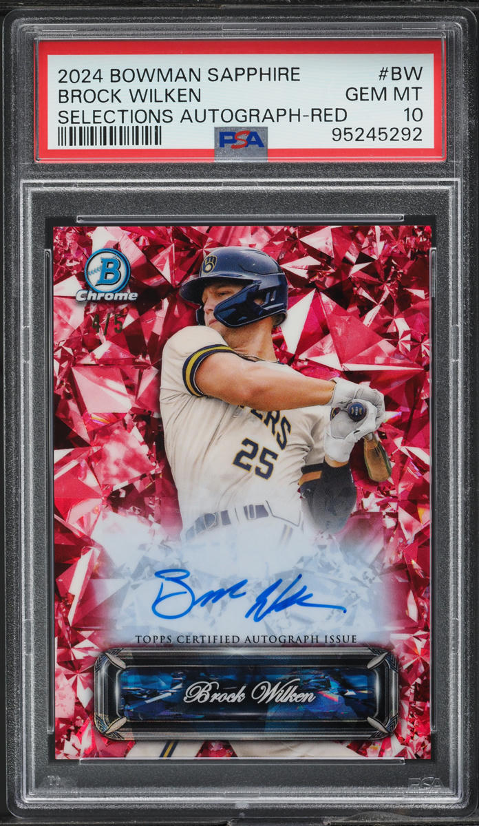 2024 Bowman Chrome Sapphire Selections Red Brock Wilken RC AUTO /5 #BW PSA 10 on Fanatics Collect