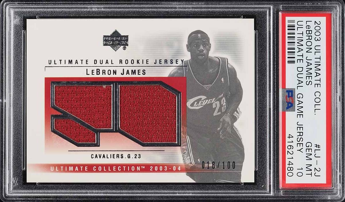 2003 Ultimate Collection Dual LeBron James ROOKIE PATCH /100 #LJ-2J PSA ...