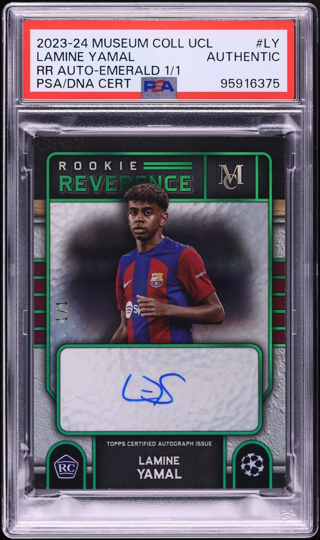 2023 Topps Museum Collection UEFA Reverence Emerald Lamine Yamal ROOKIE ...