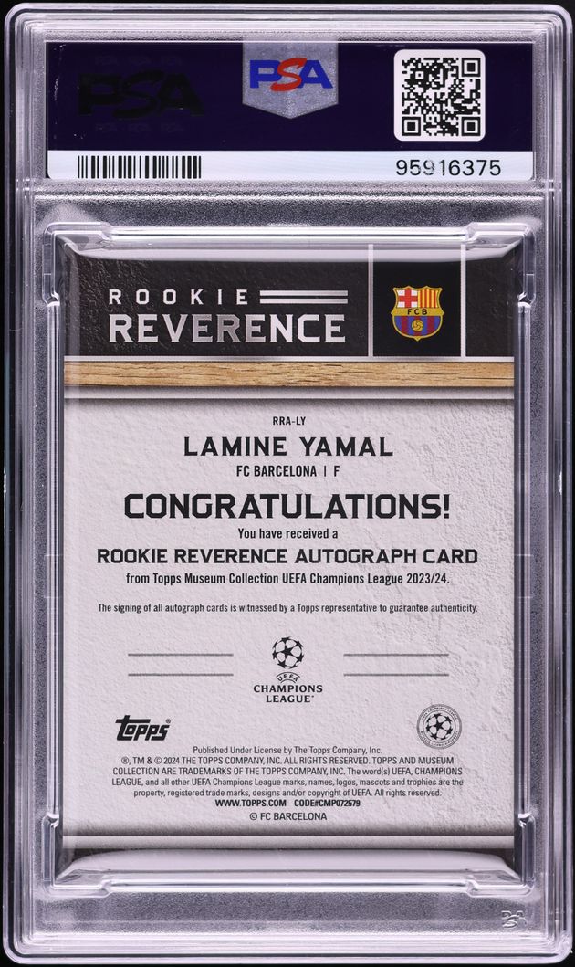 2023 Topps Museum Collection UEFA Reverence Emerald Lamine Yamal ROOKIE ...