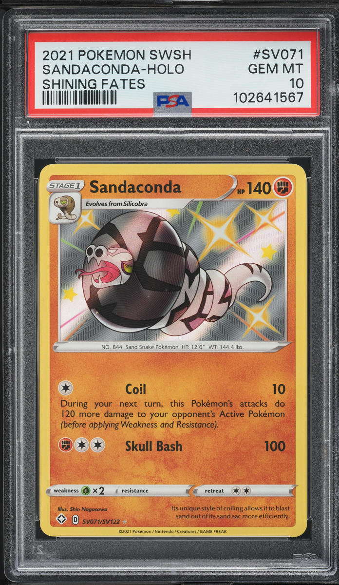 2021 Pokemon Sword & Shield Shining Fates Shiny Sandaconda #SV71 PSA 10 ...