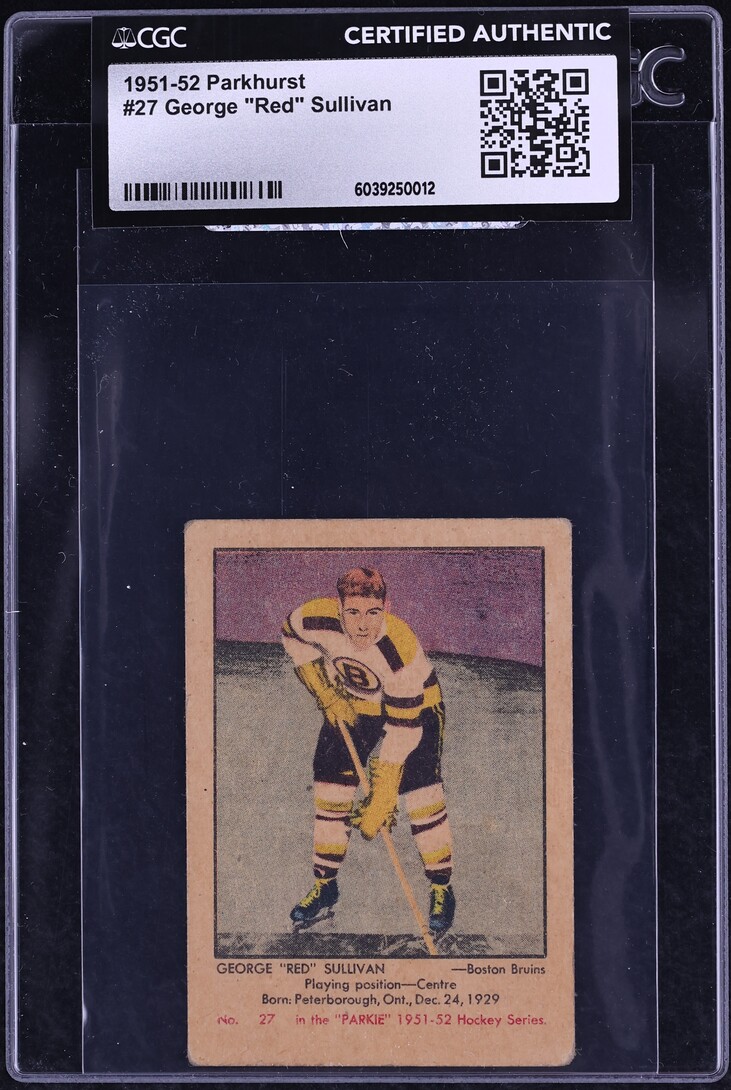1951 Parkhurst George "Red" Sullivan #27 CGC AUTH on Fanatics Collect
