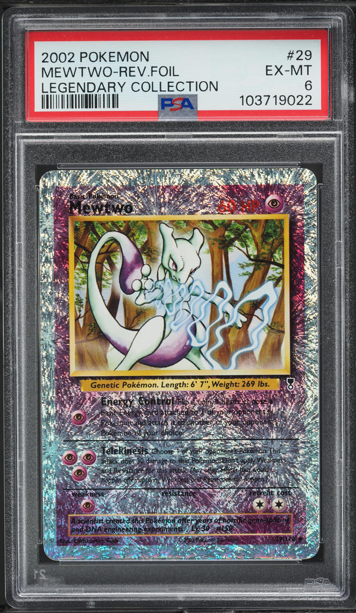 2002 Pokemon Legendary Collection Reverse Foil Mewtwo #29 PSA 6 EXMT on ...