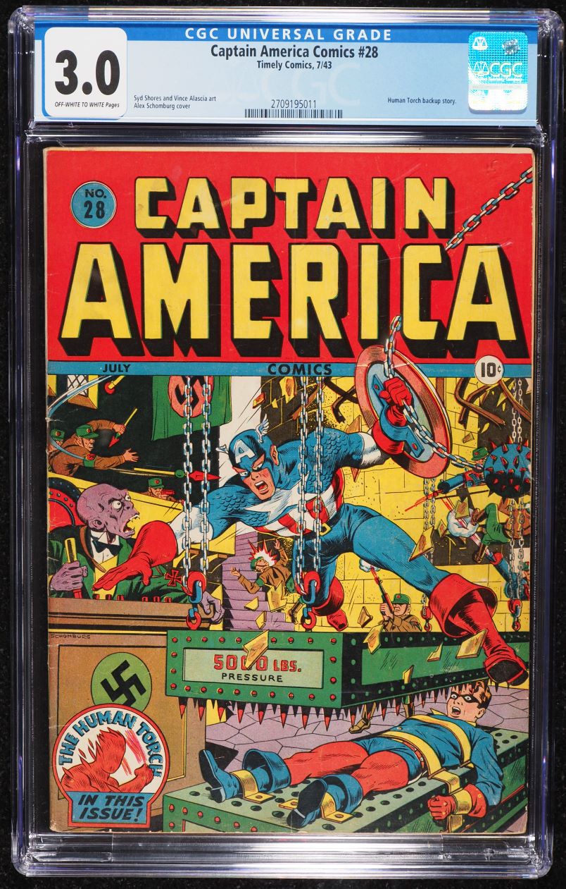 Captain America Comics #28 (Timely, 1943) CGC 3 Off-White to White ...