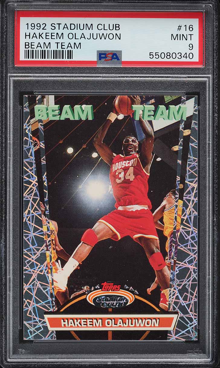 1992 Stadium Club Beam Team Hakeem Olajuwon #16 PSA 9 MINT on Fanatics ...