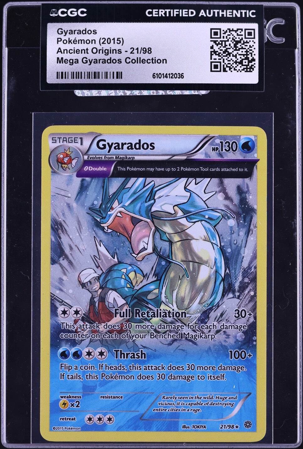 2015 Pokemon XY Ancient Origins Mega Gyarados Collection Gyarados #21 ...