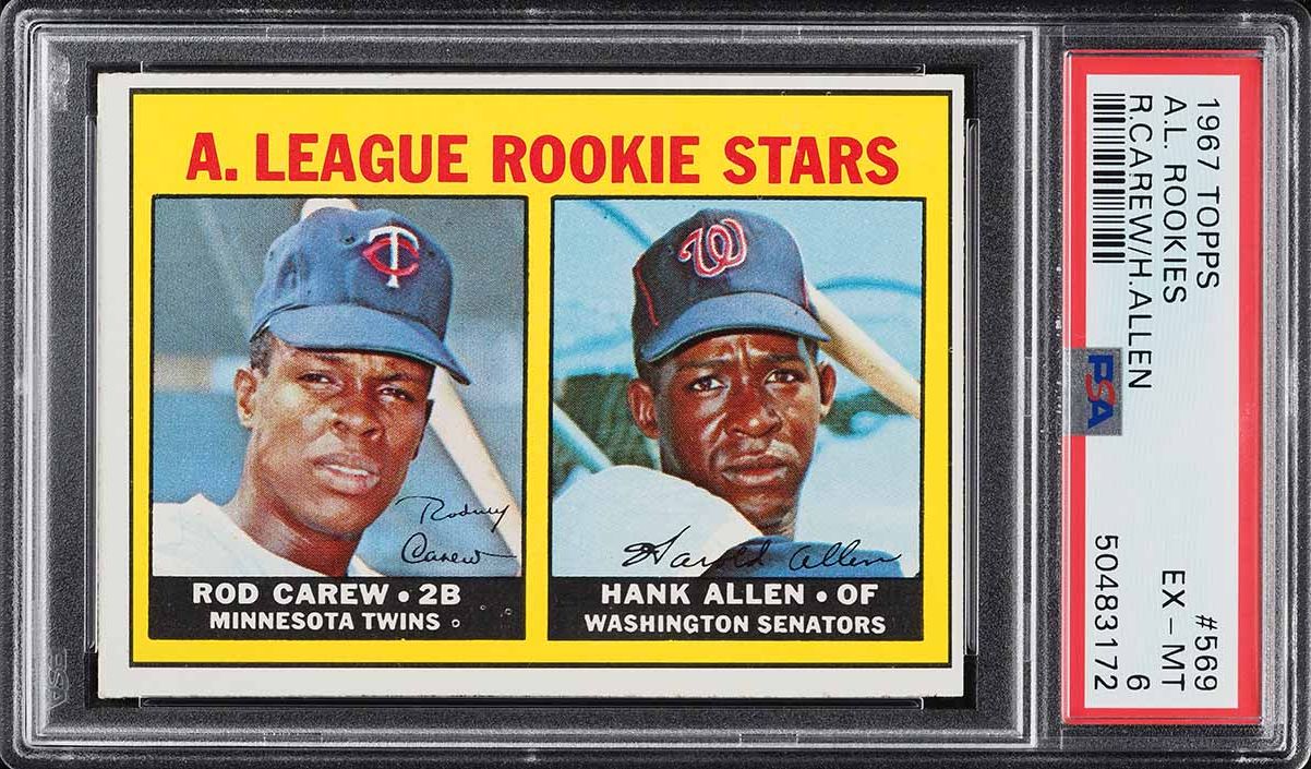 1967 Topps Rod Carew & Hank Allen ROOKIE #569 PSA 6 EXMT on Fanatics ...