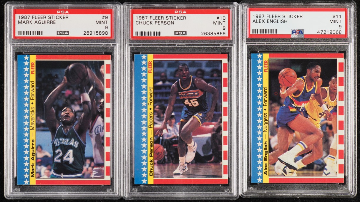 1987 Fleer Basketball Complete Set w/ Stickers Michael Jordan PSA 9, 10 ...
