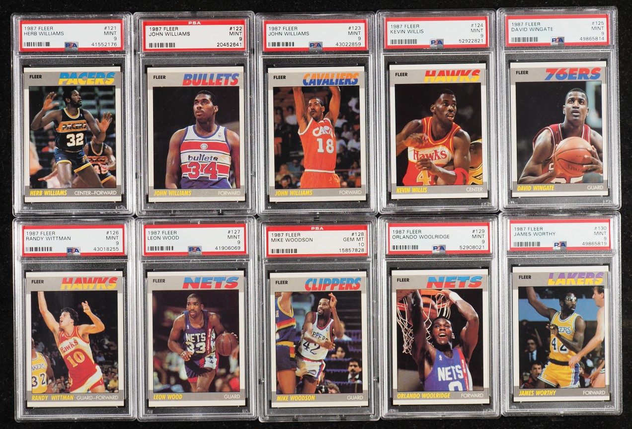 1987 Fleer Basketball Complete Set w/ Stickers Michael Jordan PSA 9, 10 ...