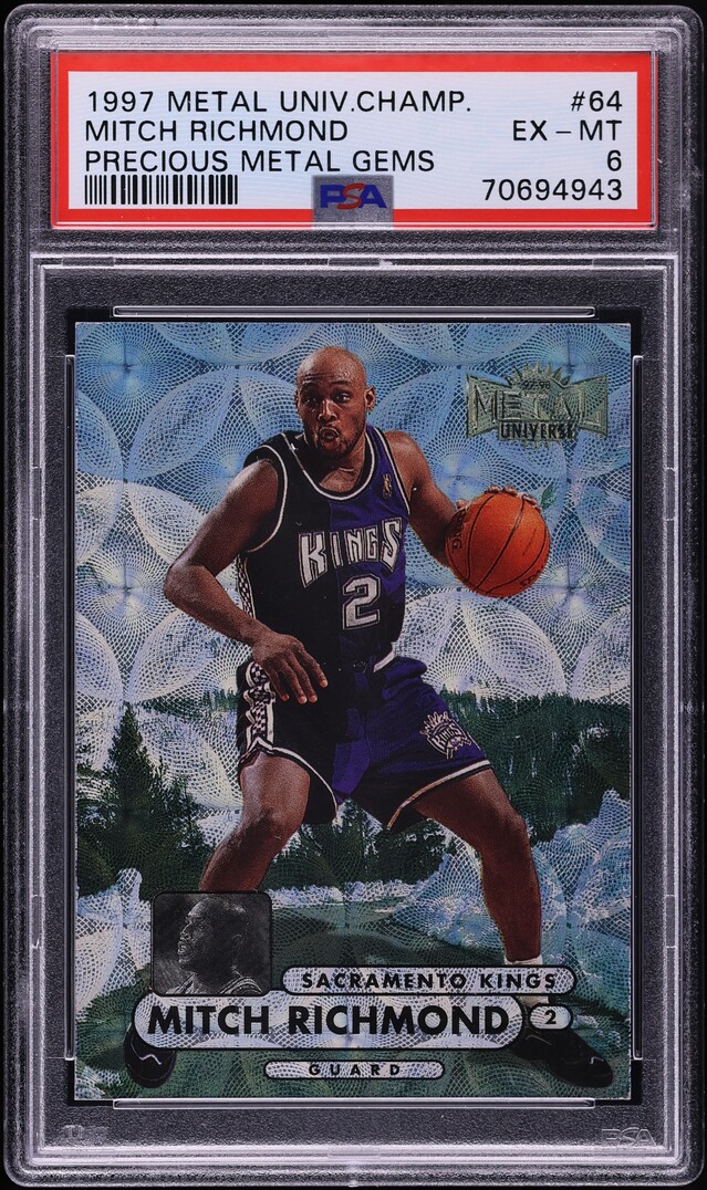 1997 Metal Universe Championship Precious Metal Gems Mitch Richmond /50 ...