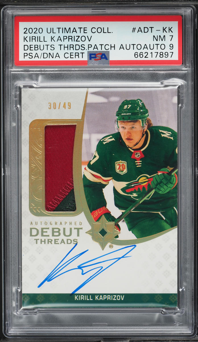 2020 Ultimate Collection Debut Kirill Kaprizov ROOKIE AUTO DNA 9 /49 ...
