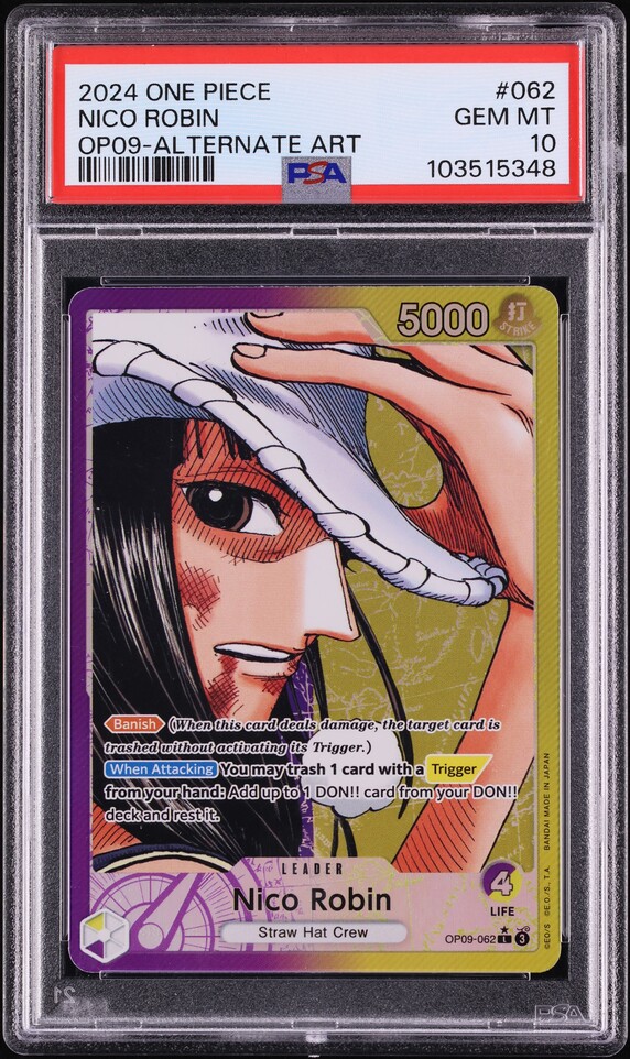 2024 One Piece Emperors In The New World Alt Art Nico Robin #OP09-062 PSA 10 GEM on Fanatics Collect
