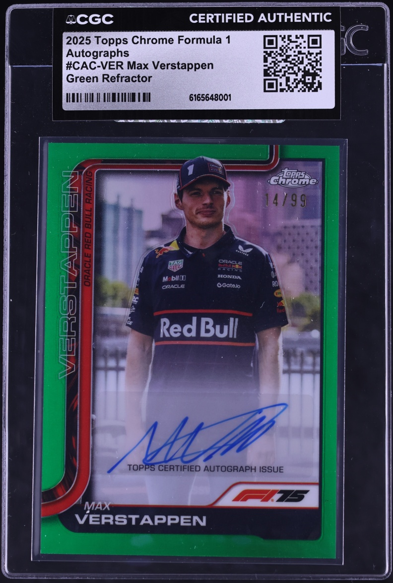 2025 Topps Chrome Formula 1 F1 Green Refractor Max Verstappen AUTO /99 ...