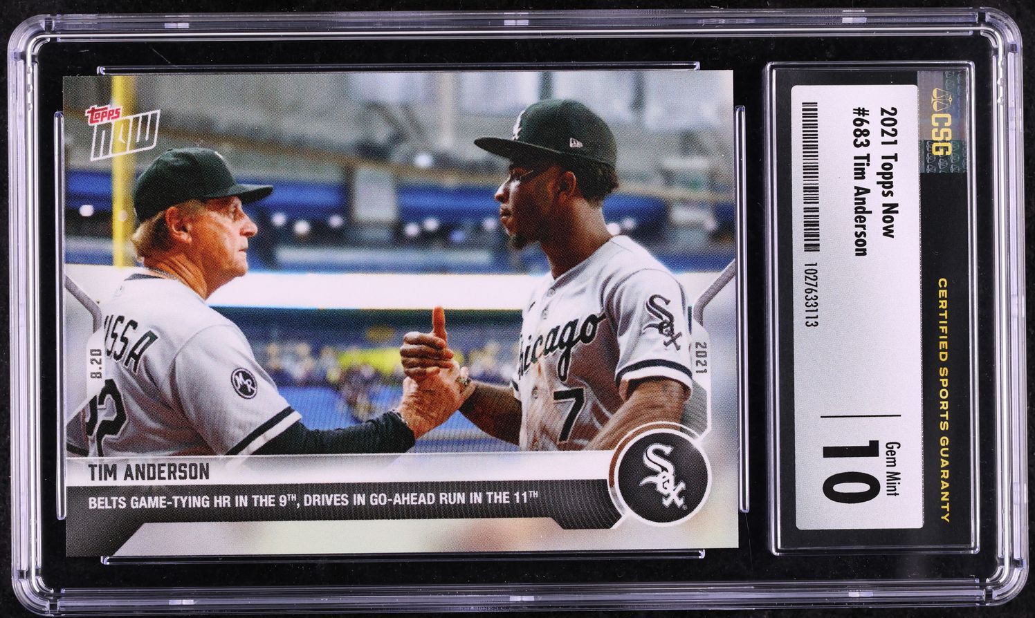 2021 Topps Now Tim Anderson #683 CSG 10 GEM MINT on Fanatics Collect