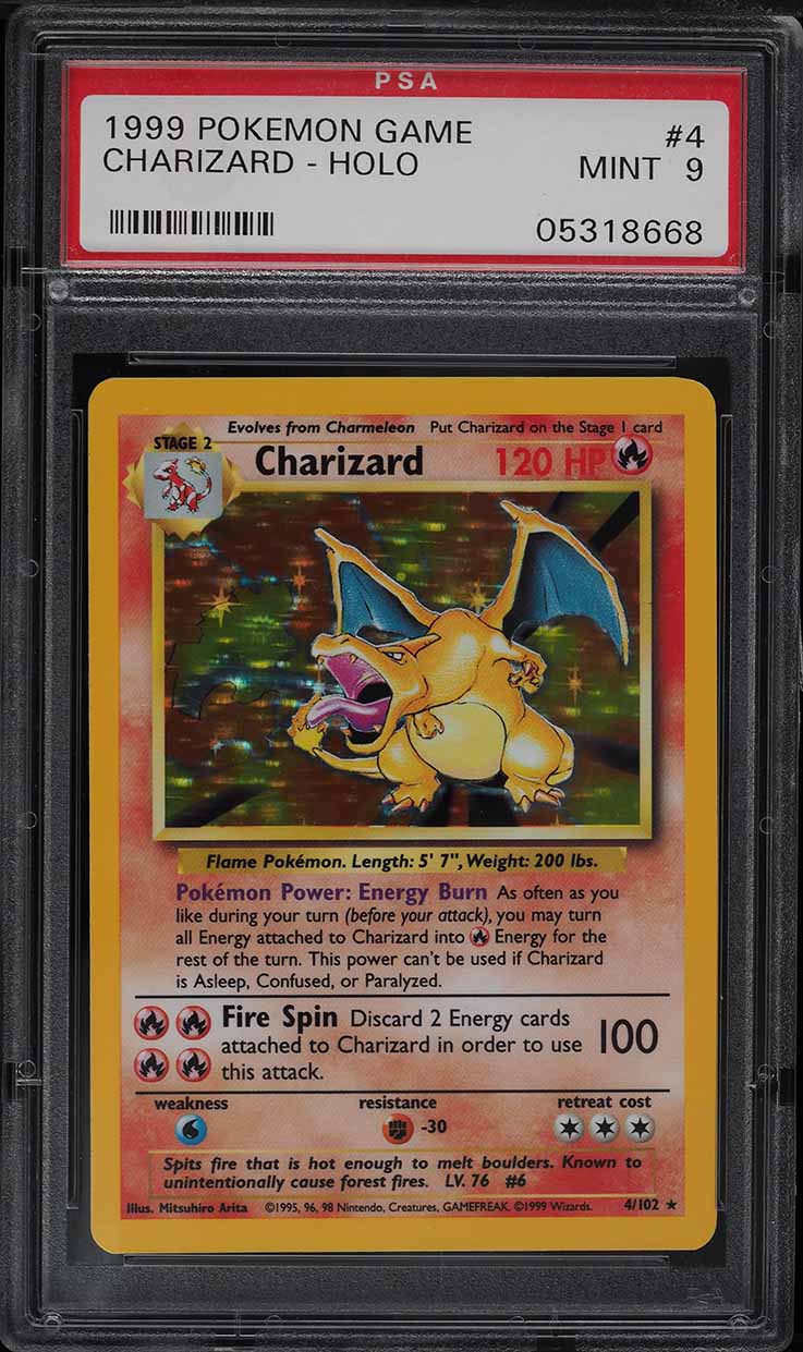 1999 Pokemon Base Set Holo Charizard #4 PSA 9 MINT on Fanatics Collect